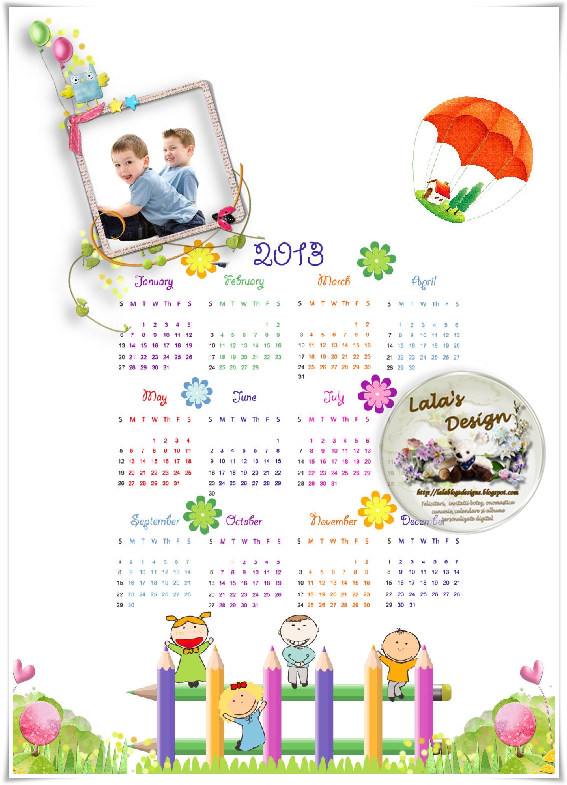 Lala's design: Calendare personalizate 2013 in format digital