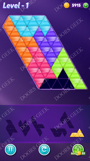 Block! Triangle Puzzle Advanced Level 1 Solution ~ Doors Geek