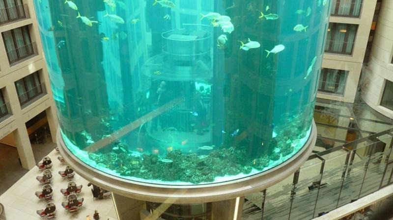 World's Largest Cylindrical Aquarium in Berlin, Germany