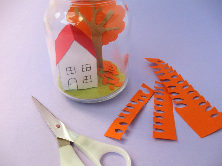 Bugs and Fishes by Lupin: Autumn Crafting: Mason Jar Scene Tutorial