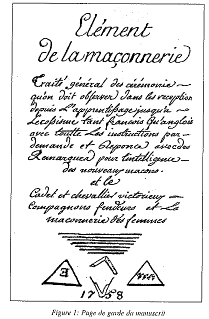 Rito Frances: UN RITUAL INÉDITO EN LENGUA FRANCESA FECHADO EN 1758.