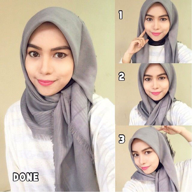 Infografis: 8 Tutorial Cara Mengenakan Kerudung Segi Empat