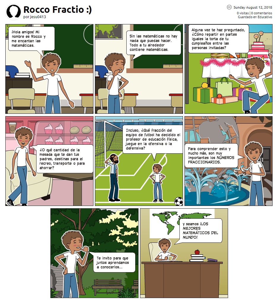 EL MARAVILLOSO MUNDO DE LOS NÚMEROS FRACCIONARIOS: TIRA CÓMICA