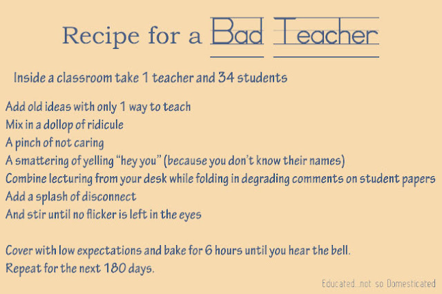 educated... not so domesticated: recipe for a bad teacher