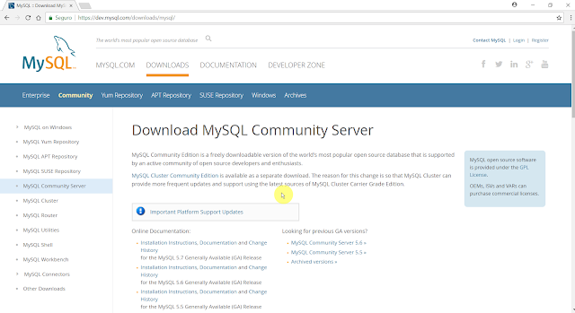 Instalação do MySQL 5.7 para Windows