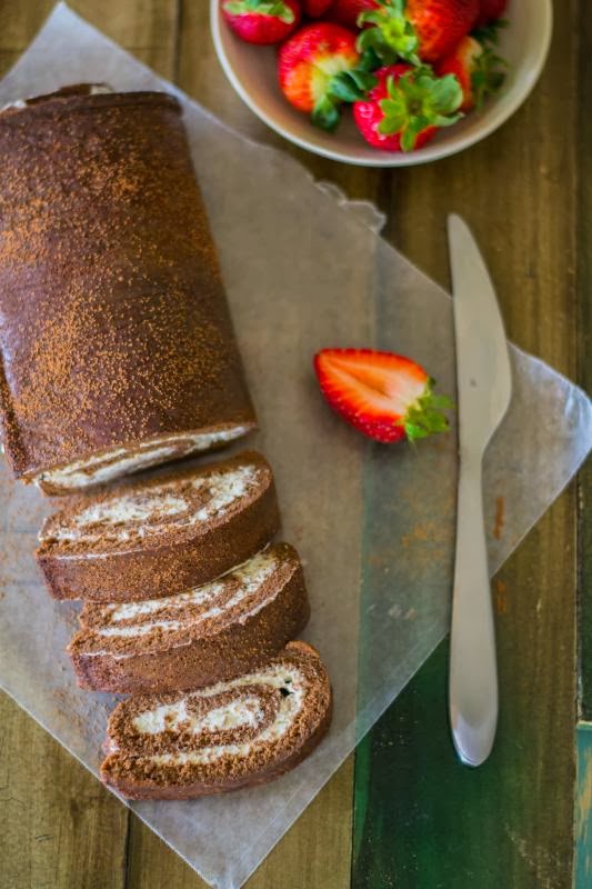 Mix and Stir: No Flour Chocolate Sponge Cake Roll