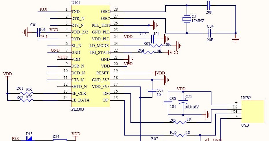 Resource Garage: PL2303 schematic