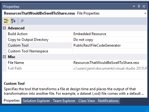 Jan David Narkiewicz (Developer): Visual Studio: Making a Resource File (resx) Public Versus ...