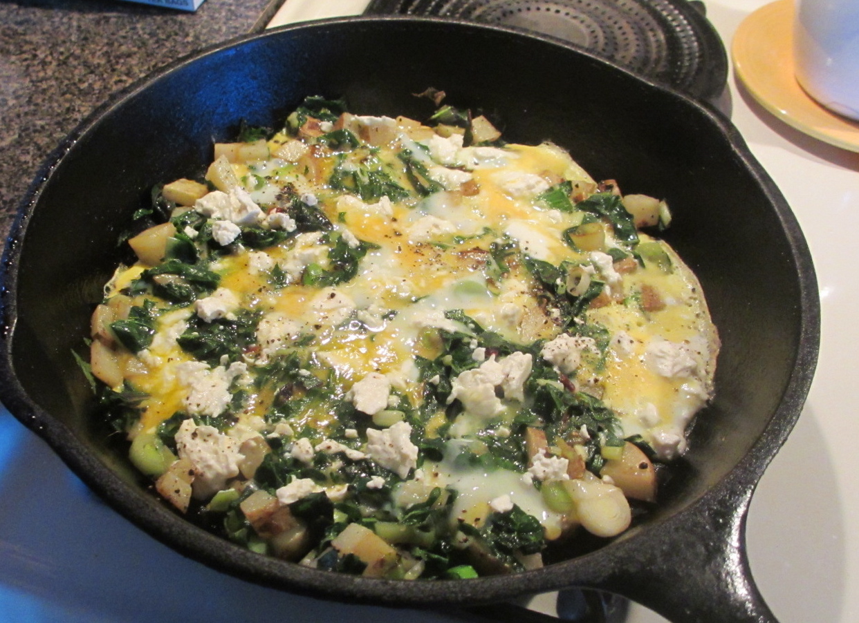 Dinner's Ready: Potato, Leek, Swiss Chard and Feta Frittata