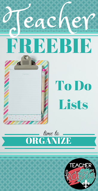 Time to Organize -To Do Lists for Teachers | Classroom Freebies ...