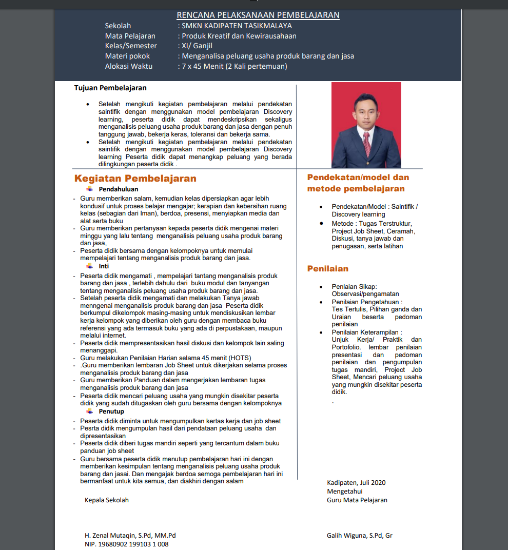Download Contoh RPP 1 Lembar - PKK SMK Kelas XI & XII TBSM - Terbaru ...