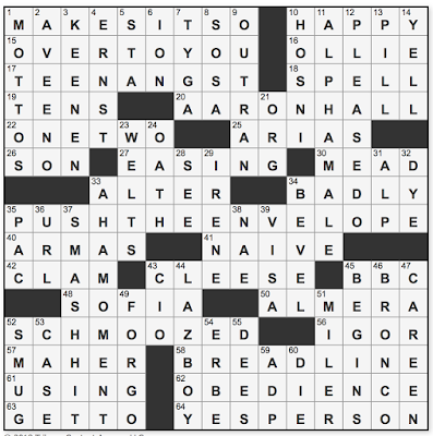 L.A.Times Crossword Corner: Saturday, June 30, 2018, Brian E. Paquin