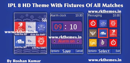 IPL 8 With Fixtures HD Theme For Nokia C1-01, C1-02, C2-00, 107, 108 ...