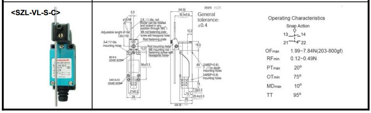 HONEYWELL VIETNAM: SZL-VL-S-C Series Limit Switches Honeywell Vietnam