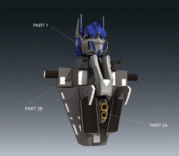 Transformers Papercraft La cabeza de Optimus Prime - Transformers Matrix