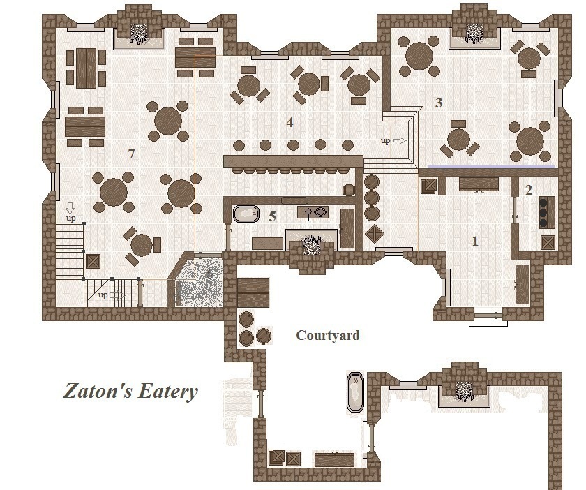 For Honor...and Intrigue: Floor Plan for Zaton's Eatery