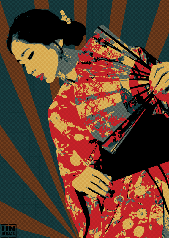 INSIDE THE ROCK POSTER FRAME BLOG: Geisha Art Prints by UNHUMAN on sale