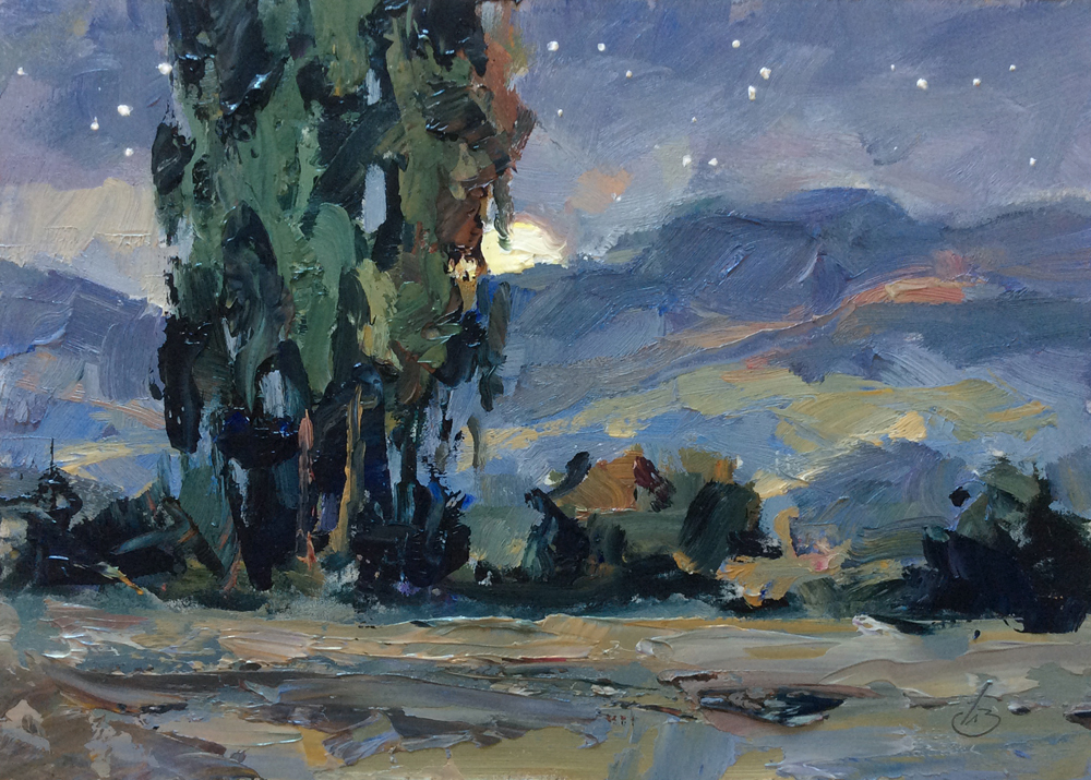 TOM BROWN FINE ART: NIGHT SCENE by TOM BROWN