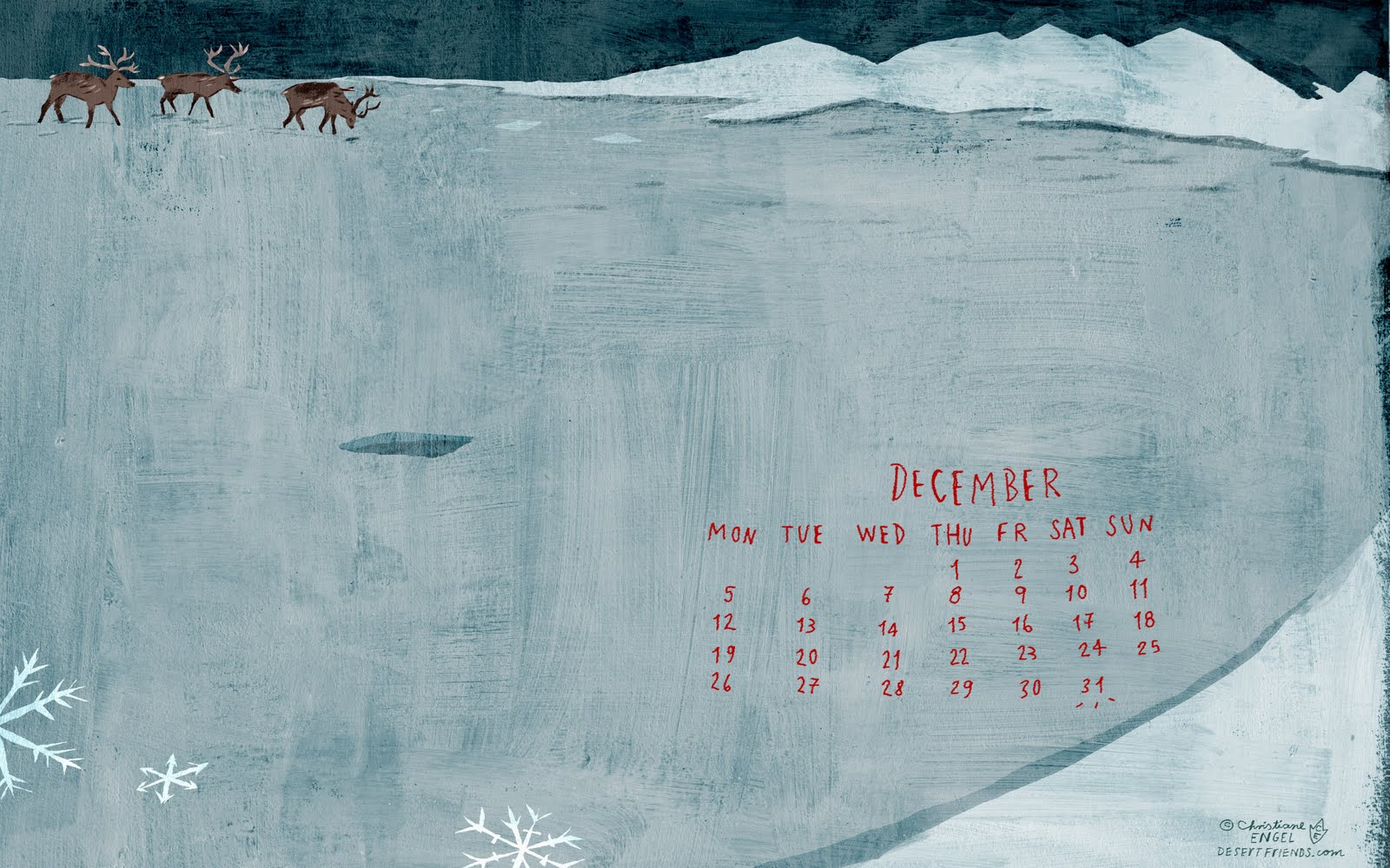 Christiane Engel - Scrapbook: December Desktop calender