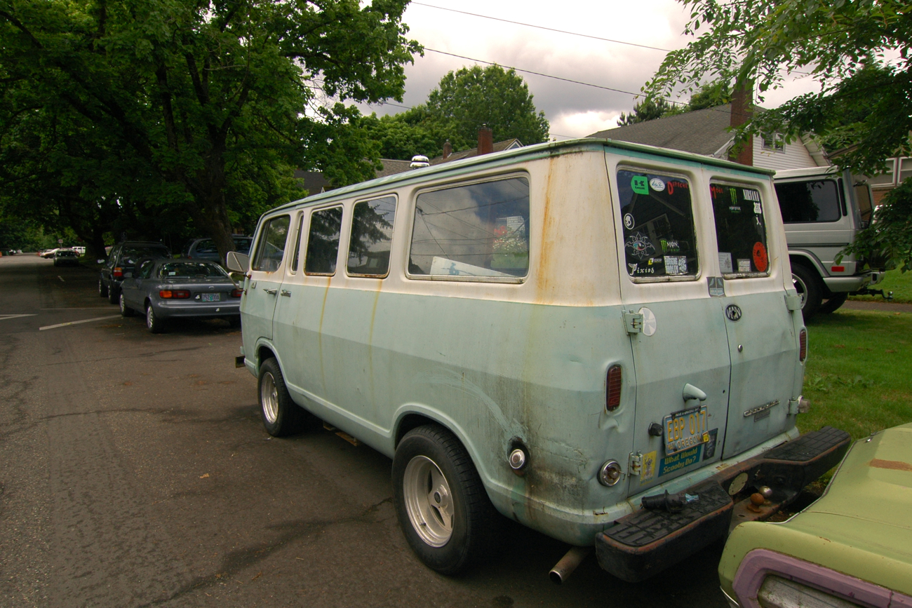 OLD PARKED CARS.: 1965 Chevrolet Sportvan.
