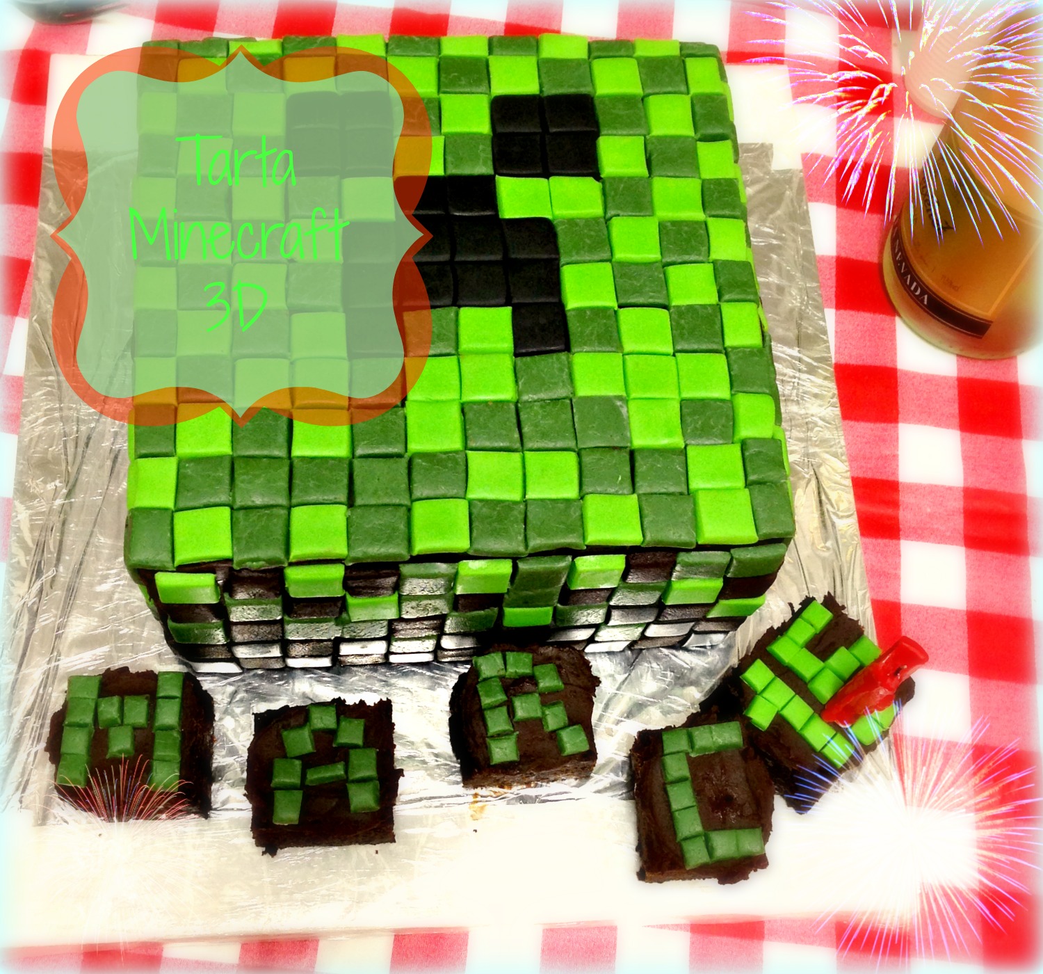 No solo cupcakes... con Mara : TARTA MINECRAFT 3D PARA EL CUMPLEAÑOS DE ...