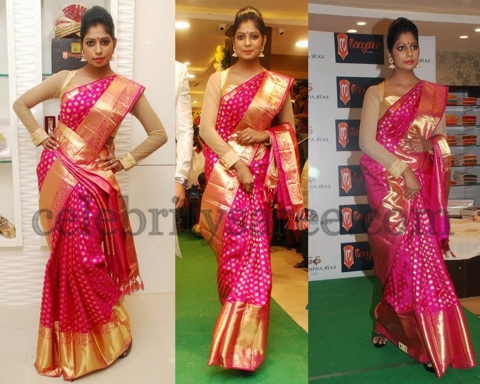 Mounika Reddy Pink Silk Saree - Saree Blouse Patterns