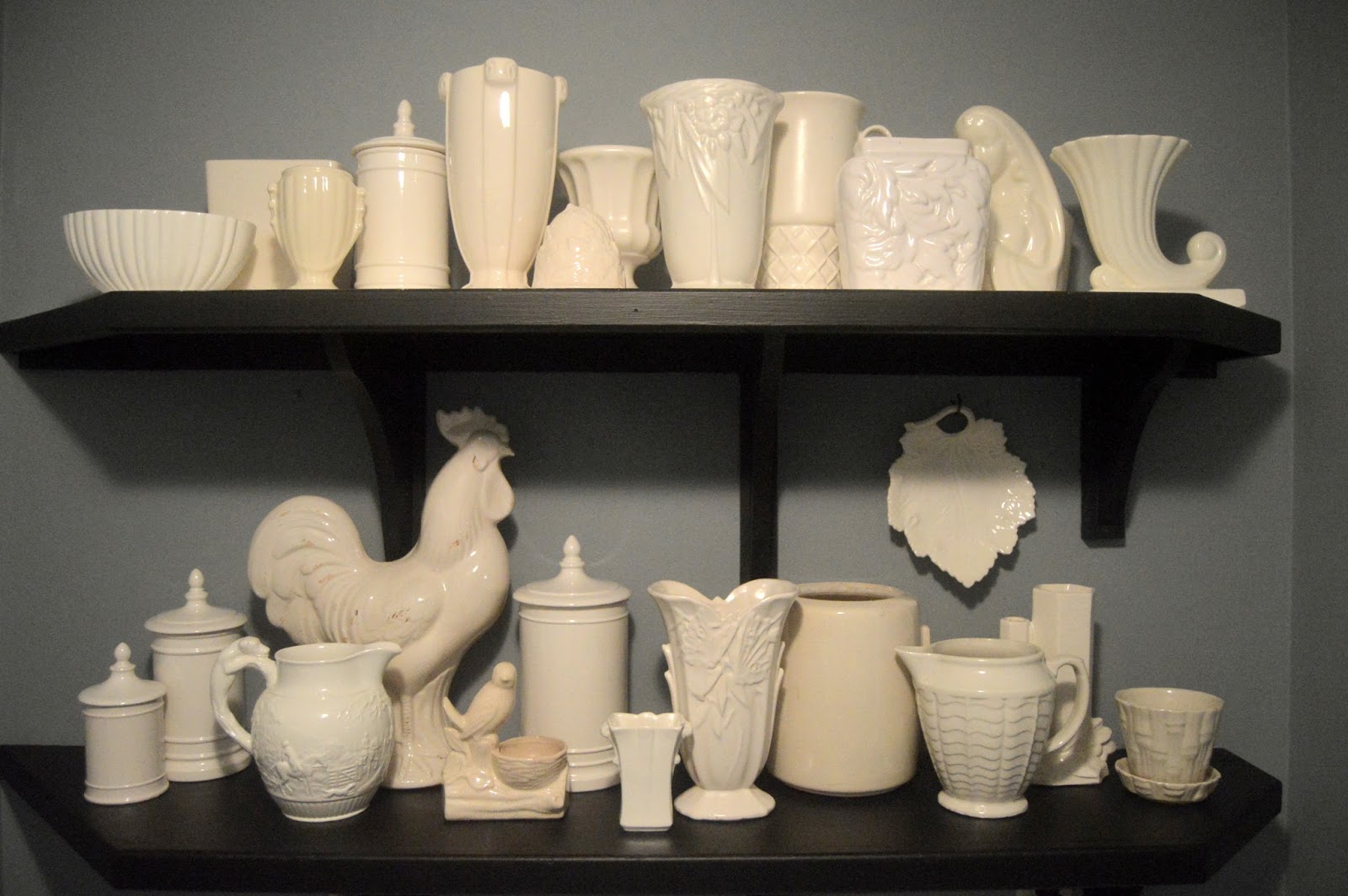 My Five Men: Mid Century White Matte Pottery