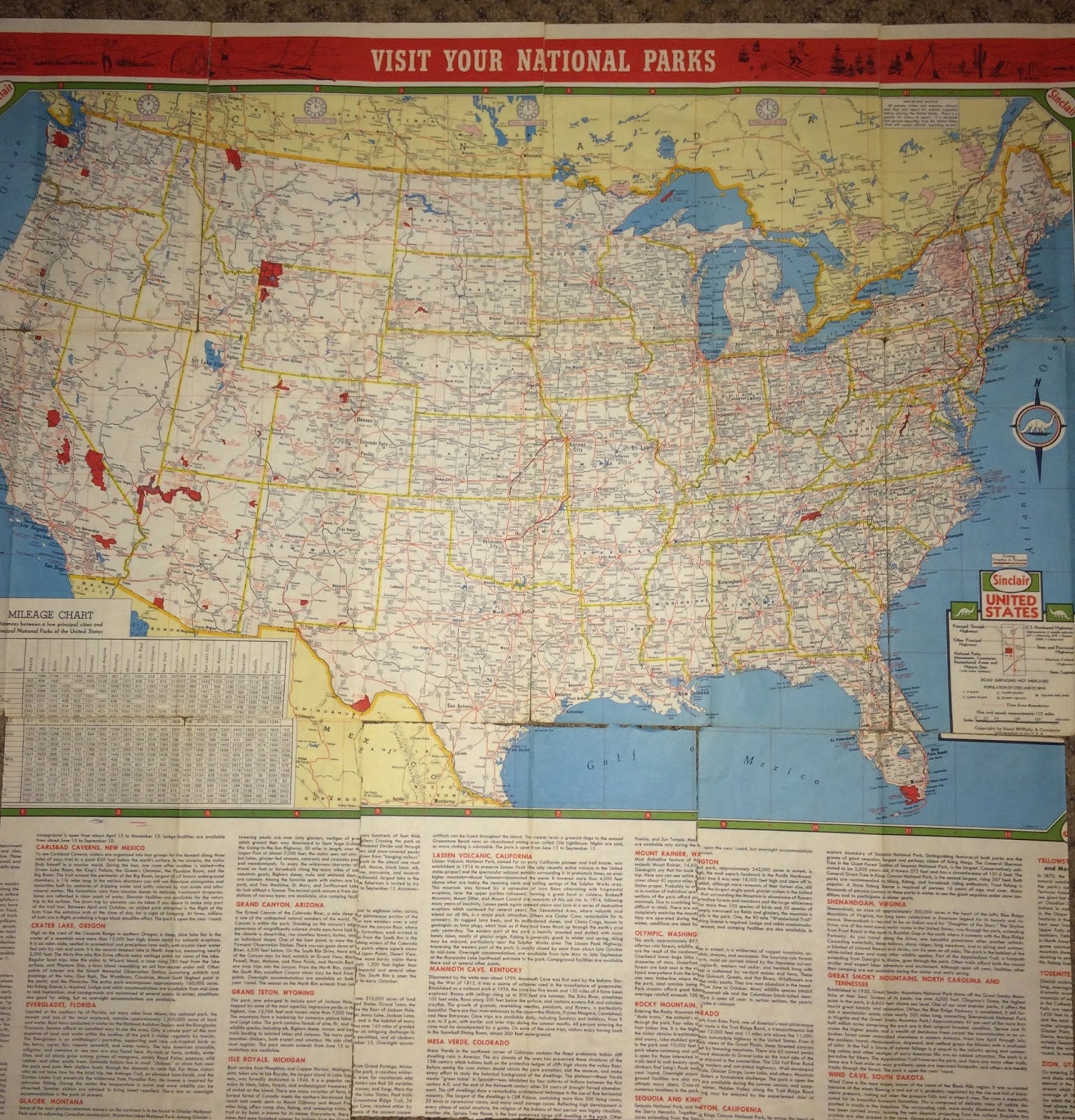 Berry Homespun Primitives: National Park Map Canvas Prints