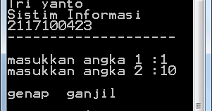 Contoh program ganjil & genap menggunakan array di turbo pascal 7.1 ...