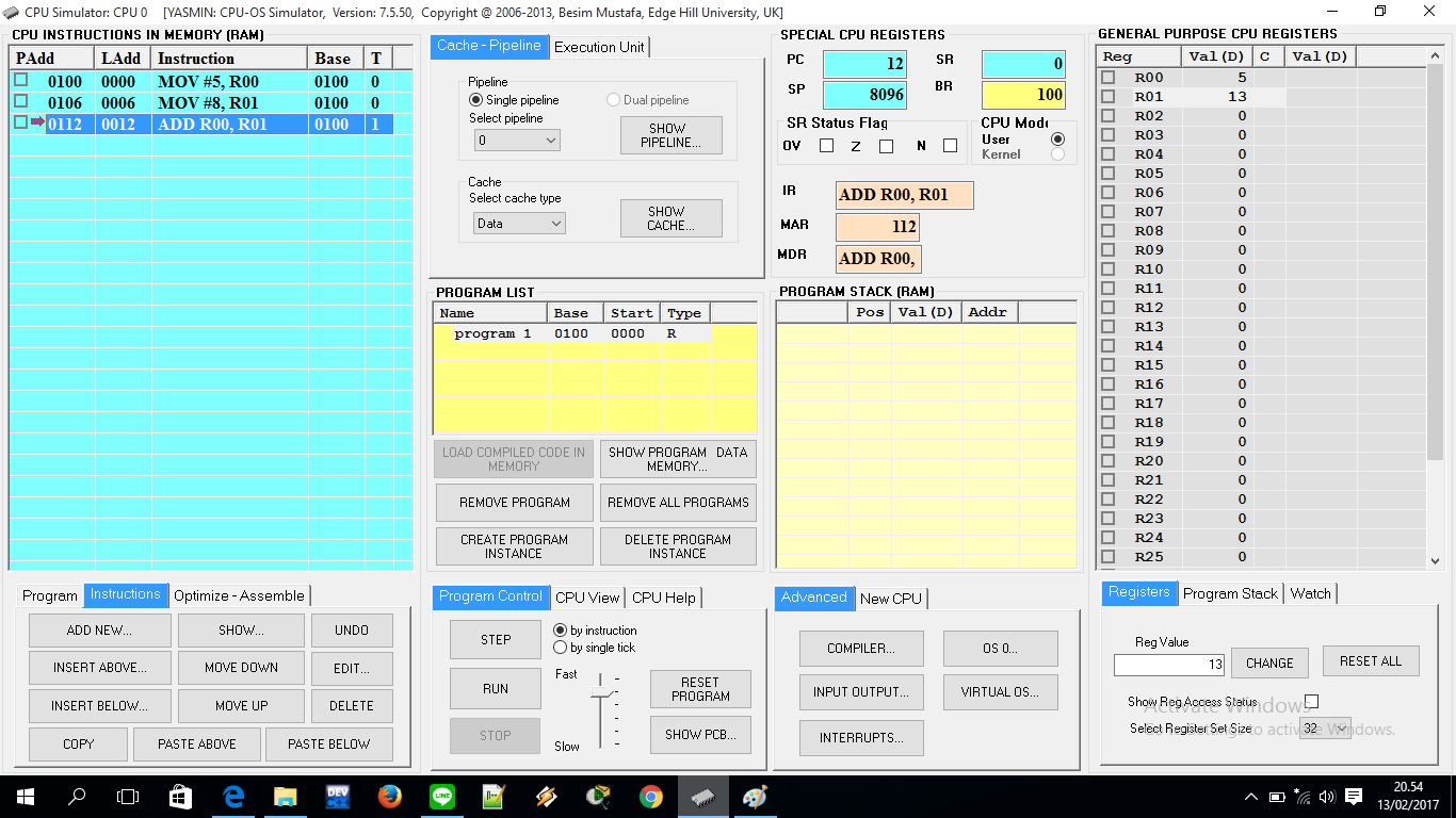 KISAH PERJALANAN: Menggunakan CPU-OS Simulator