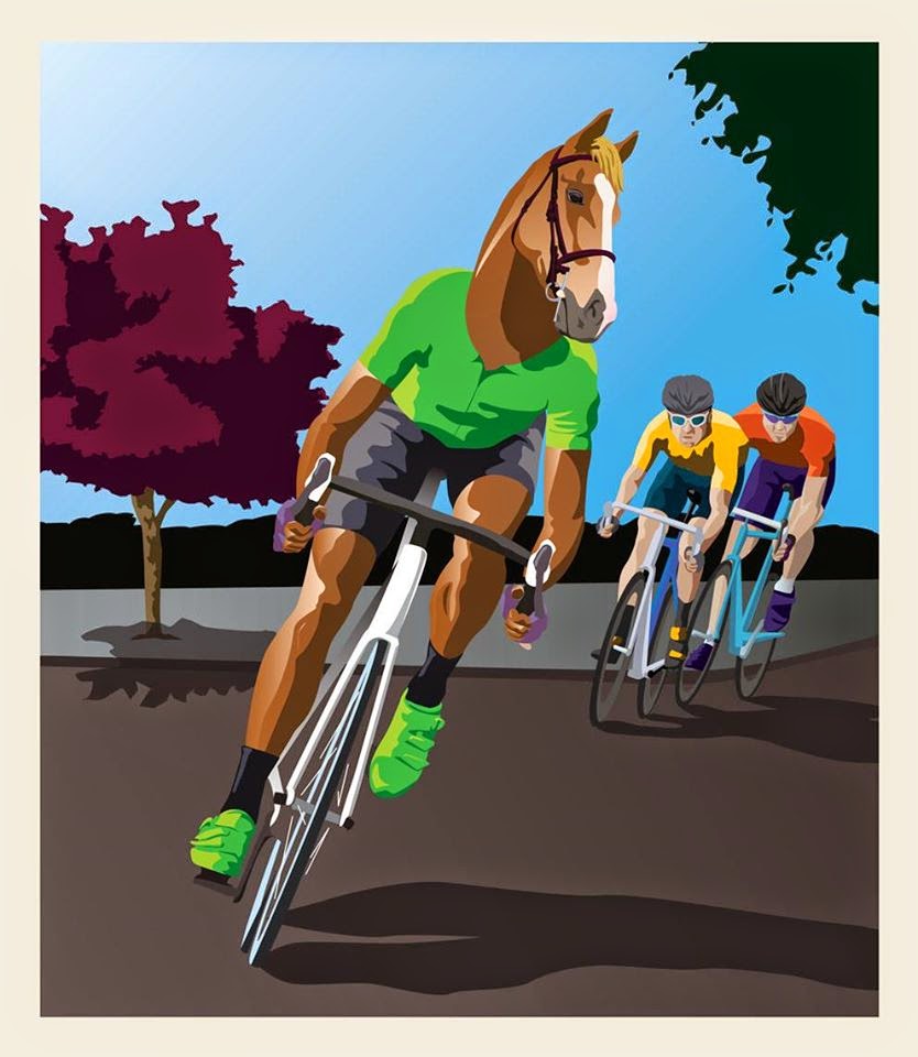 Horse With Hands Riding A Bike