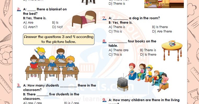 There is - There are Multiple Choice Test | www.elt-els.com