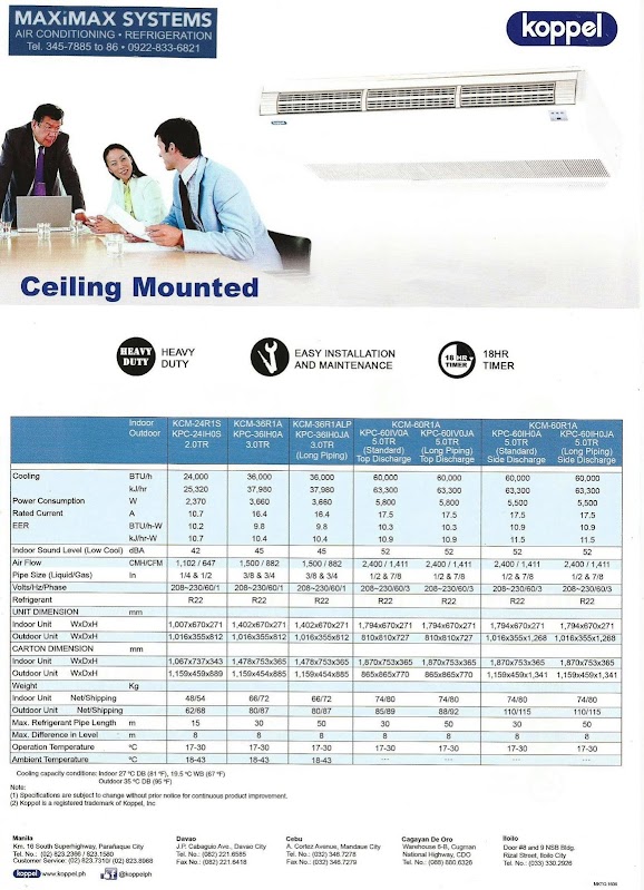 MaximaxSystems.com: KOPPEL SPLIT CEILING AIRCON - BASIC