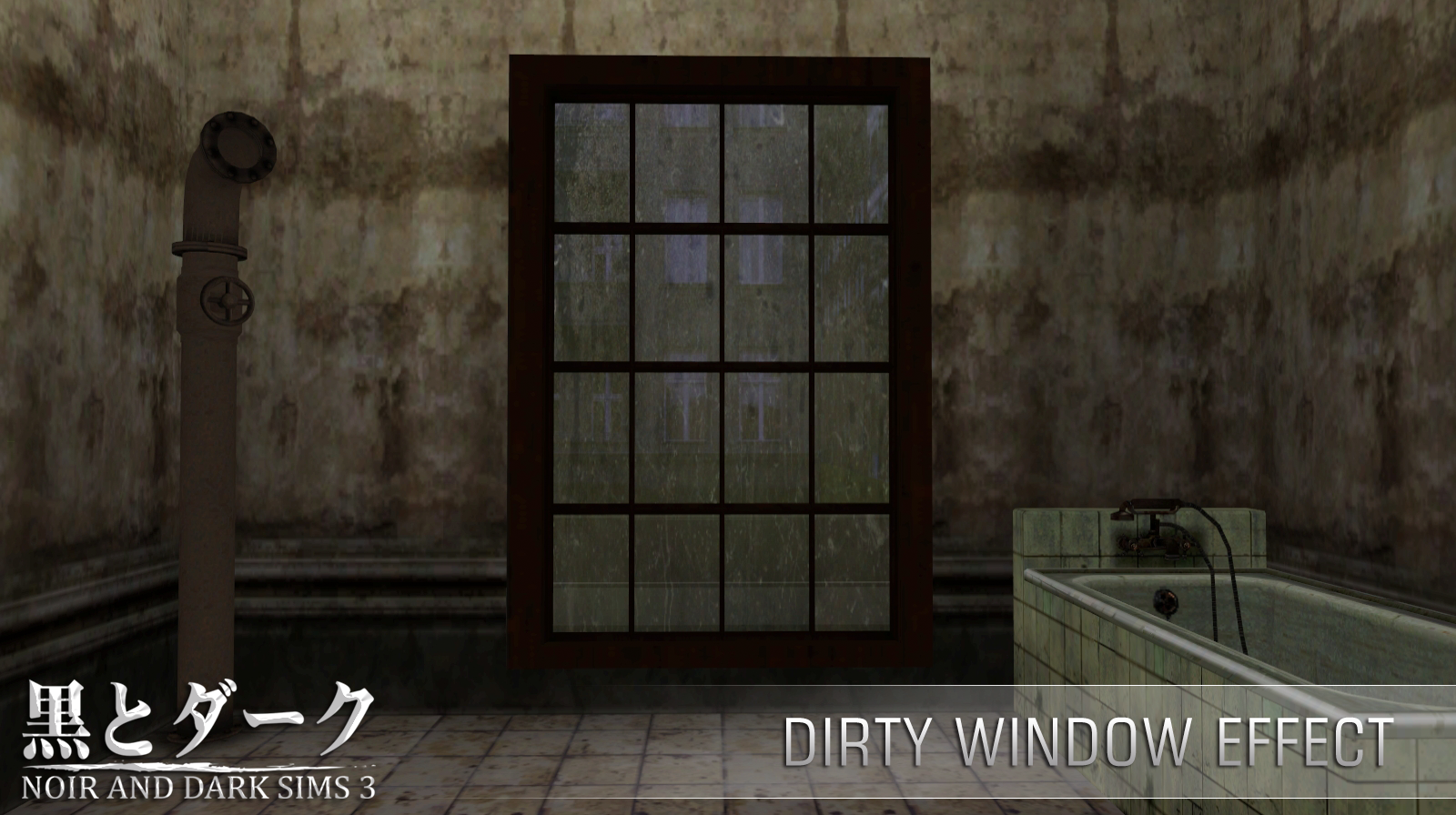 TS3 - Dirty Window Effect Set ~ Noir and Dark Sims