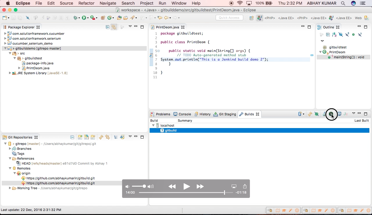 Solution Framework Continuous Integration Automation Eclipse Git And Github Jenkins
