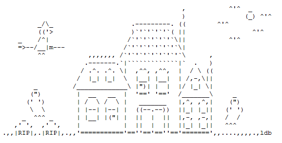 Halloween ASCII Art: Haunted Houses