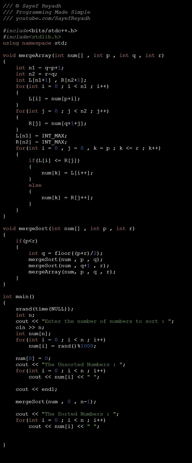 Merge Sort Algorithm Simulation C Code In Bangla
