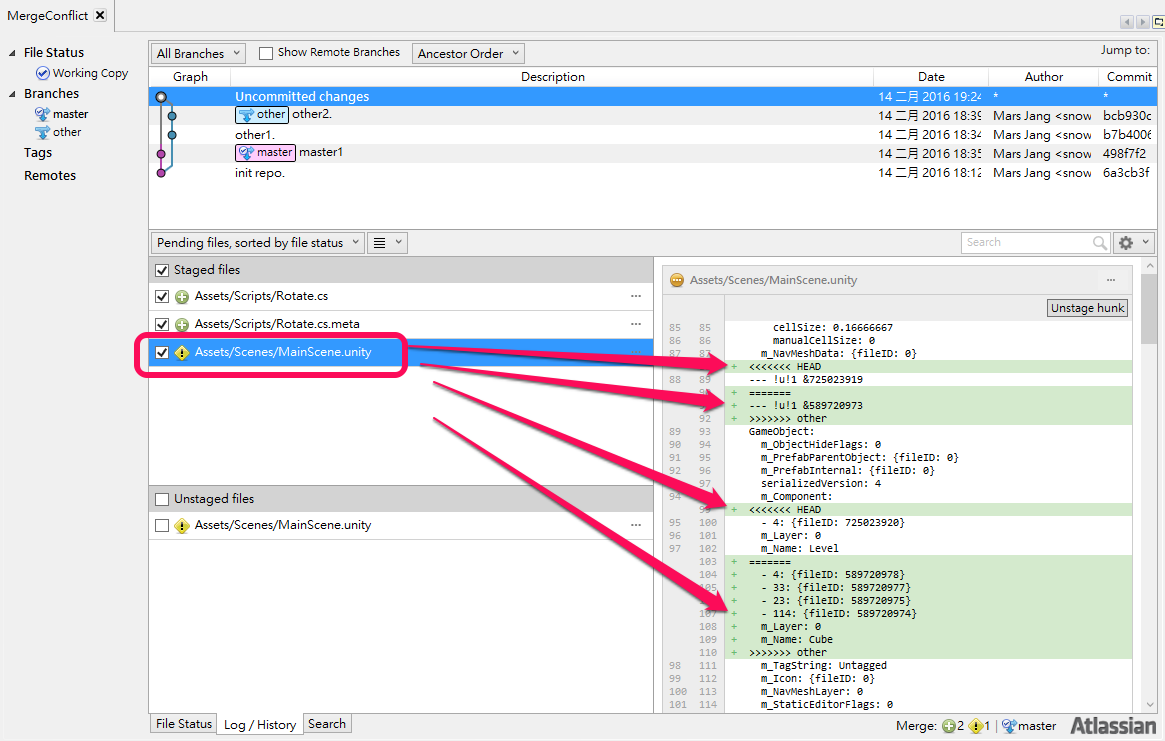 SourceTree版本控管(九) - Unity Merge Conflict
