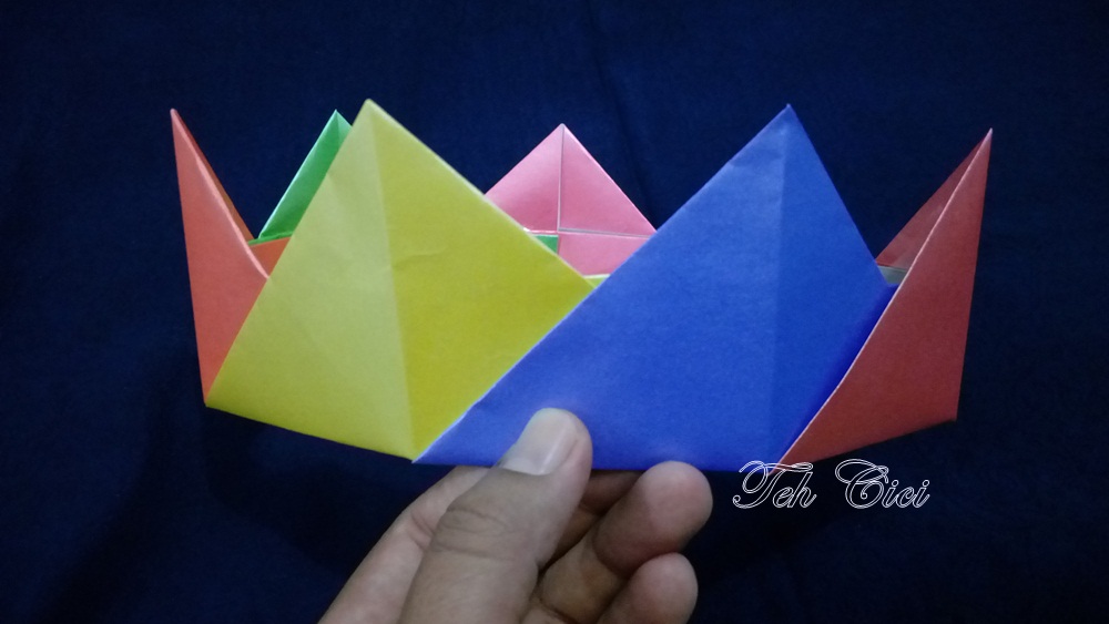 TEH CICI: Tutorial Origami Mahkota Unik