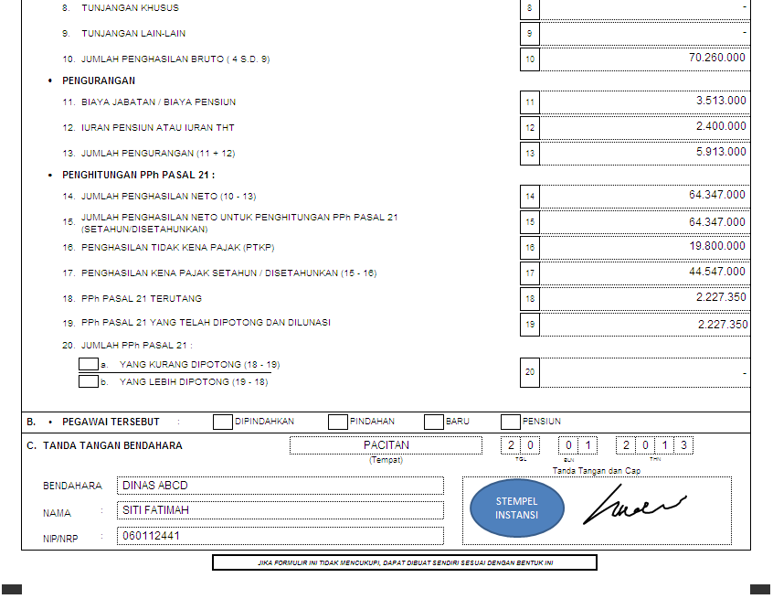 Contoh Pengisian SPT Tahunan PPh Orang Pribadi Tahun Pajak 2012 ...