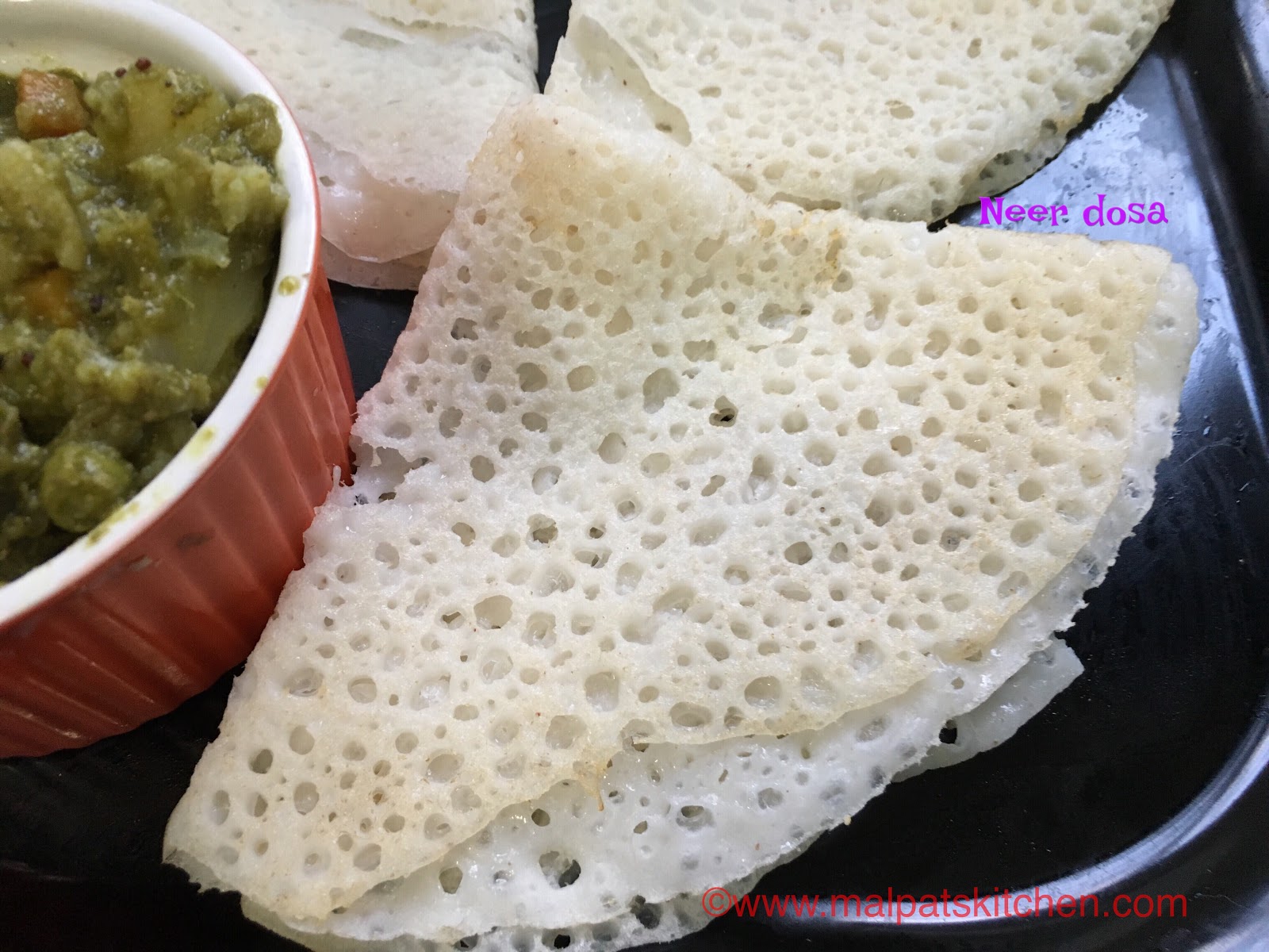 NEER DOSA, how to make the lacy textured, thin dosa . & Cilantro Neer ...