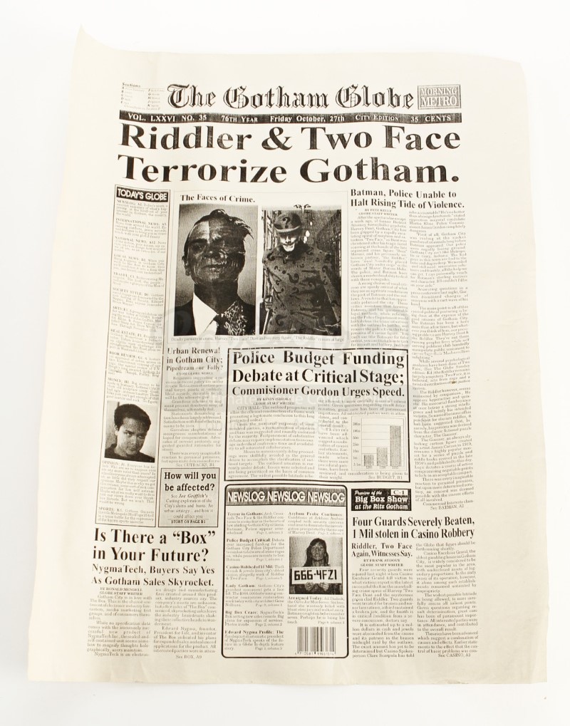 1995 Batman.com : External Link: Prop newspapers from Batman Forever ...