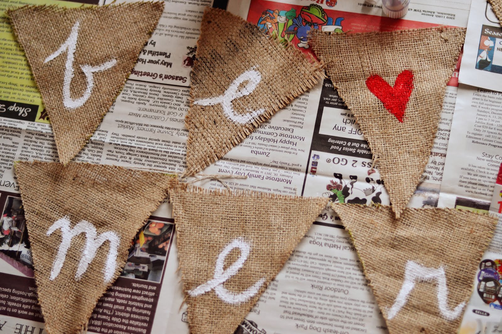 p.s.♡: diy: burlap bunting