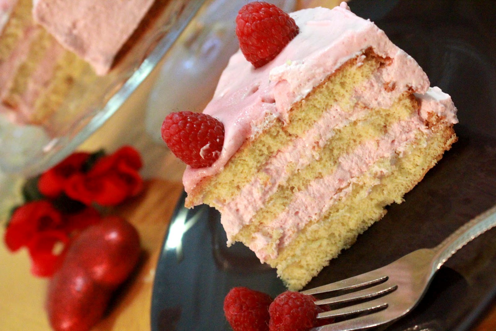 Manju's Eating Delights: Vanilla Sponge Cake with Raspberry Mousse - a ...