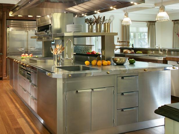 kitchen: Stainless-steel Kitchens Cabinets Are Modern And Trendy