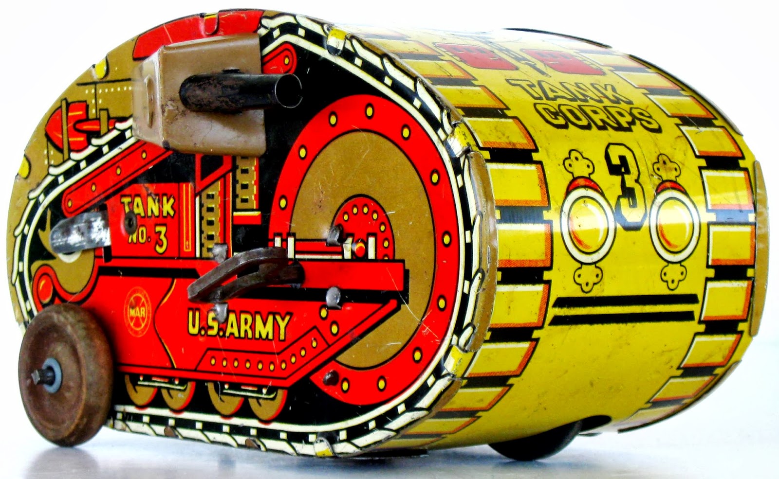 Toys and Stuff: Marx 1938 U.S. Army Tank No. 3 Turnover Tank