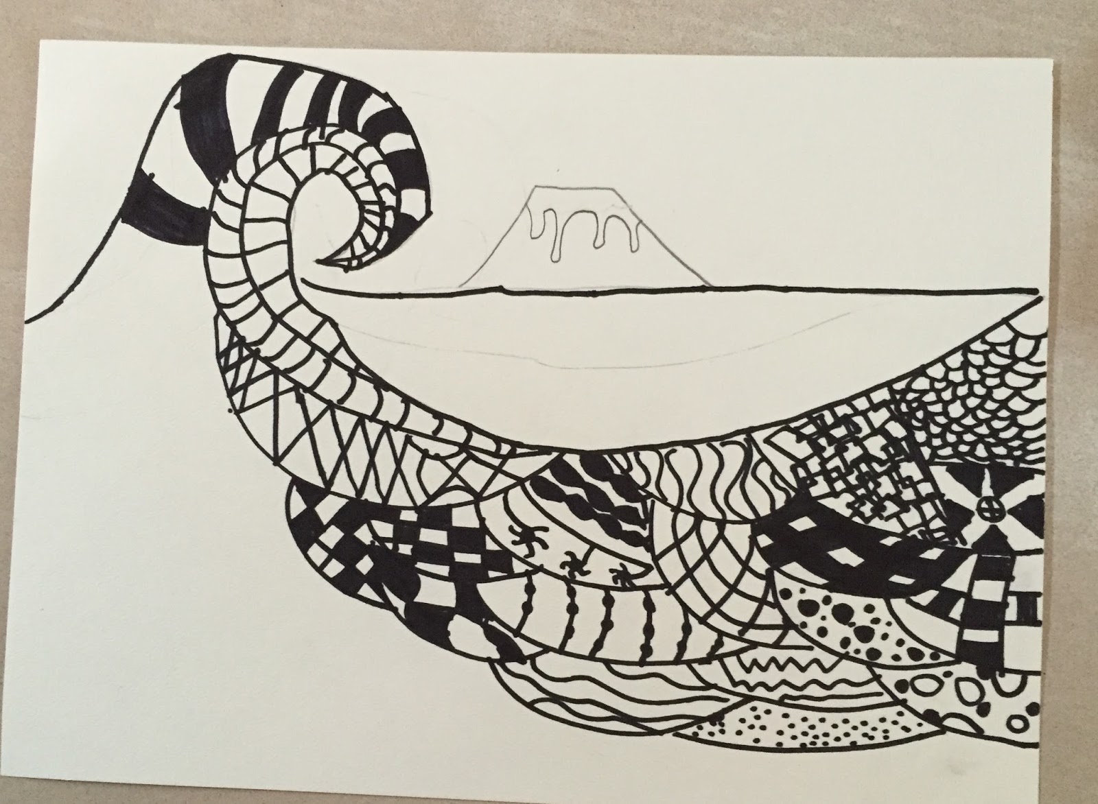 Mrs. Myers' Art Room: Great Wave Zentangle