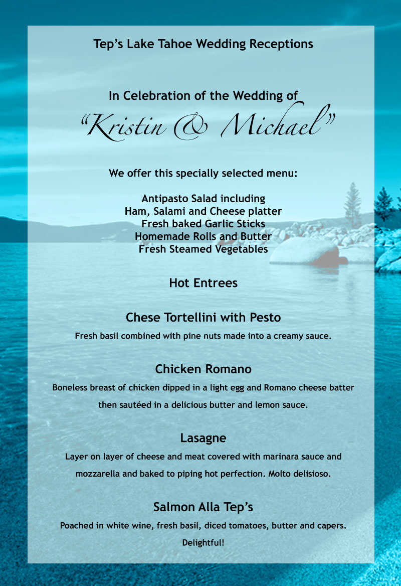 Wedding Reception Menu Wedding Pictures Wedding Reception Menu Wedding Pictures