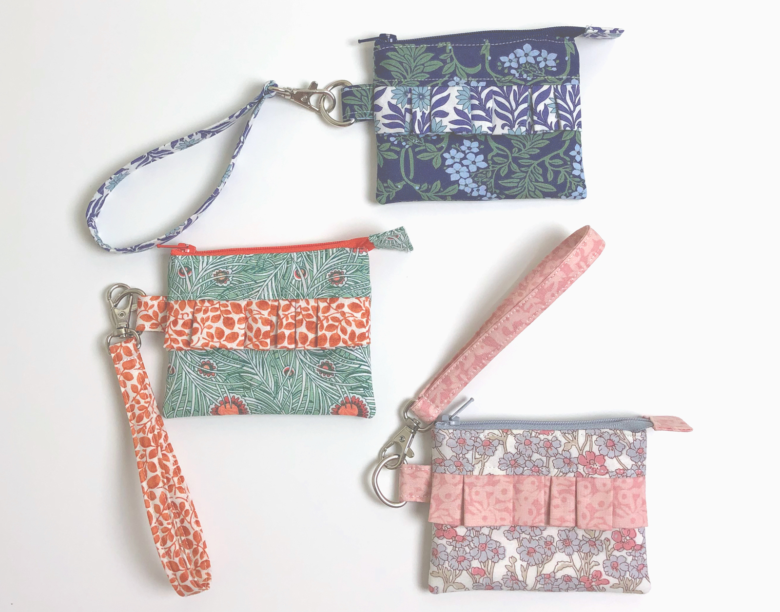 Pleated Ruffle Pouches in Hesketh House fabrics - Ameroonie Designs