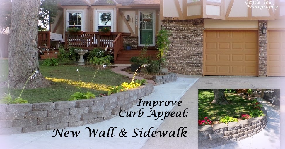 Gentle Joy Homemaker: Improve Curb Appeal: New Wall & Sidewalk